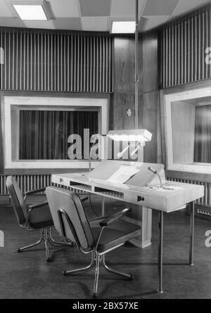 Voice-over room of the central Funkhaus of the GDR in the Nalepastrasse ...