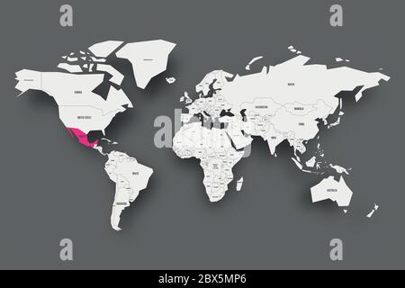 Gray Mexico map on light grey background. Gray Mexico map - vector ...