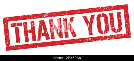 THANK YOU red rectangle stamp Stock Photo - Alamy