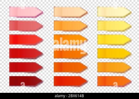 Realistic sticky notes collection. Arrow flag tabs. Post note stickers ...
