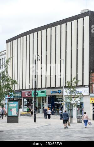 Shoppers in Barnsley town centre on Cheapside browsing the shops and ...