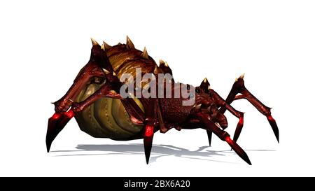 fantasy spider with shadow on the floor - sideview from left Stock ...