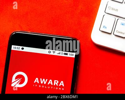 In this photo illustration an e-commerce Awara logo is seen displayed ...