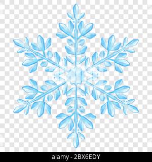 Big complex translucent Christmas snowflake in light blue colors for ...