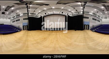 360° view of 360 panorama in hall room of exhibition gallery with empty ...