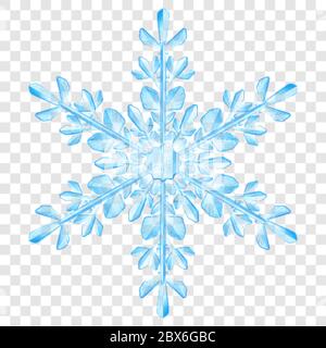 Big complex translucent Christmas snowflake in light blue colors for ...