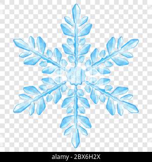 Big complex translucent Christmas snowflake in light blue colors for ...