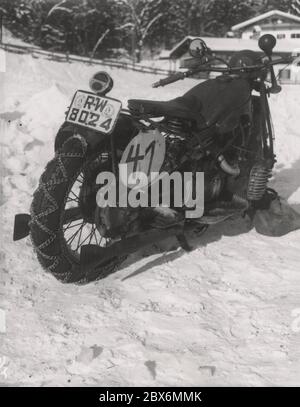 Special motorcycle for snow of the Reichswehr. Heinrich Hoffmann ...