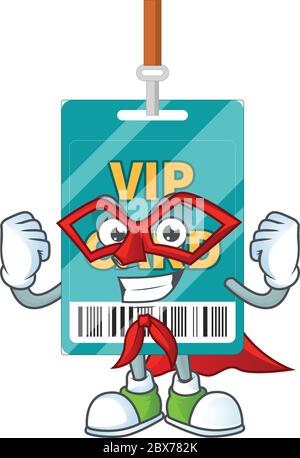 VIP pass card cartoon drawing Thumbs up holding a white board Stock ...