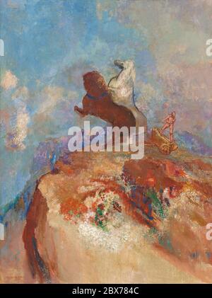A drawing by Odilon Redon from 1905-1908 depicting Phaeton driving the ...