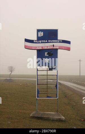 Silistea Gumesti, Teleorman County, Romania. Fences and houses along ...