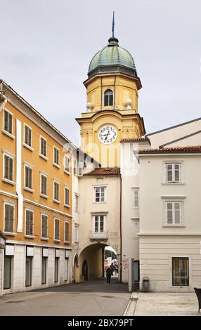 The City Clock Tower in Rijeka is a symbol of the city and its tourist ...