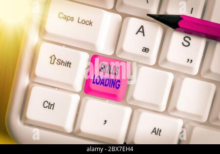 Text sign showing Skills Loading, Business approach points out the degree of difficulty when ...