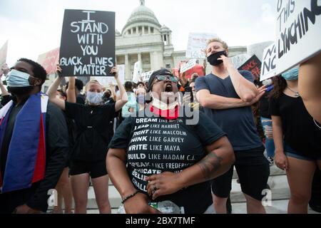 Providence, United States. 05th June, 2020. Demonstrators march ...