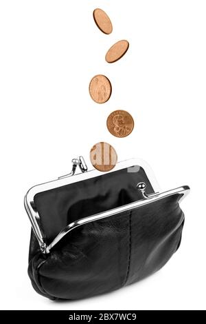 Falling American dollars, isolated on white background, clipping path ...