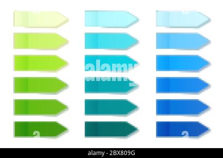 Realistic sticky notes collection. Arrow flag tabs. Post note stickers ...