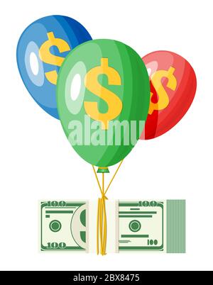 Cartoon savings value growth. Money profit increase, profitable ...