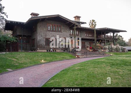 The Gamble house in Pasadena California. One of the sleeping porches ...