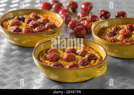 Individual cherry clafoutis. Fruit dessert Stock Photo - Alamy
