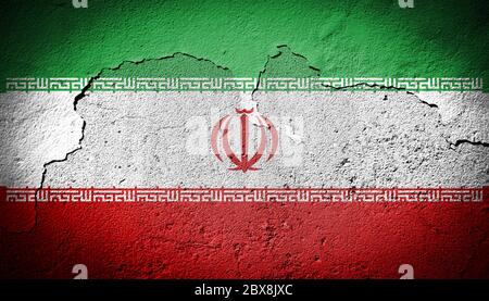 Iran Flag Painted on Aged Concrete Wall Stock Photo - Alamy