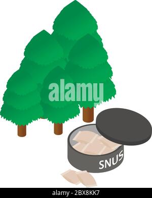 snuff tobacco nicotine isometric icon vector illustration Stock Vector ...