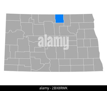 Map of Rolette in North Dakota Stock Photo - Alamy