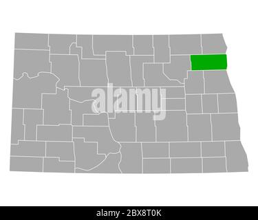 Map of Walsh in North Dakota Stock Photo - Alamy