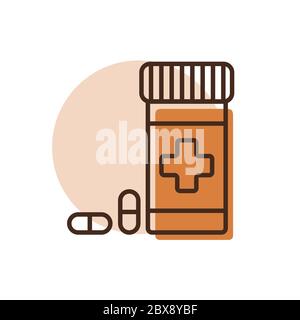 Pills box for pet vector icon. Pet animal sign. Graph symbol for pet ...