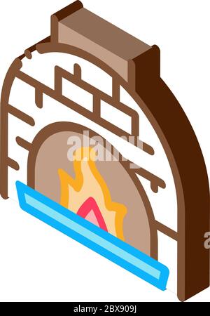 Room furnace icon isometric vector. Fire flame. Steel industry Stock ...