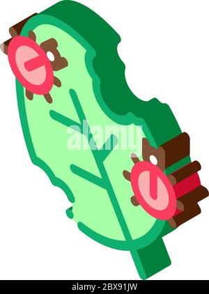 Cute caterpillar eat plant leaf. Vector cartoon illustration of funny ...