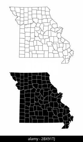 Jasper County (Missouri) outline map set Stock Vector Image & Art - Alamy
