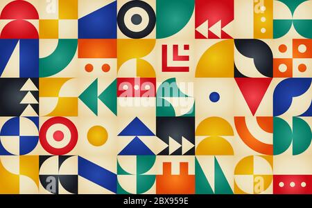 Geometric retro pattern with 30s styled shapes Stock Vector Image & Art ...
