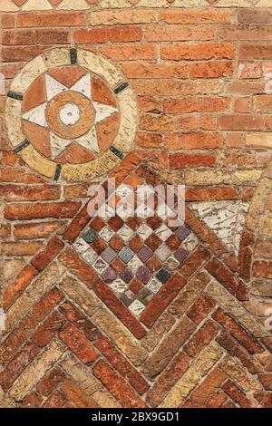 ancient Roman architecture wall with herringbone brick Stock Photo - Alamy