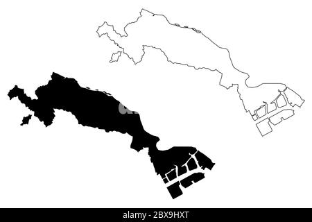 Map of Kawasaki, Kanagawa, Japan Stock Vector Image & Art - Alamy