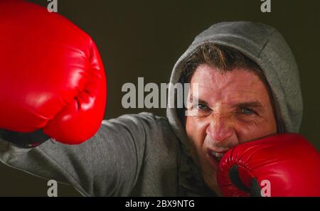 Close up of boxer throwing a punch at the camera Stock Photo - Alamy