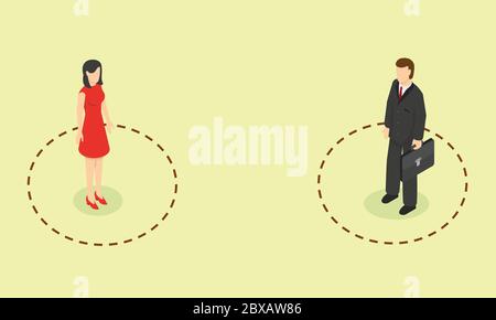 Two People Standing Apart