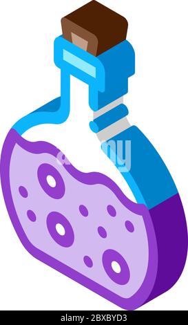 Flask magic icon isometric vector. Botany liquid. Magical root Stock ...