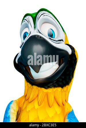 parrot cartoon doing a goofy face. This guy in clipping path is very ...