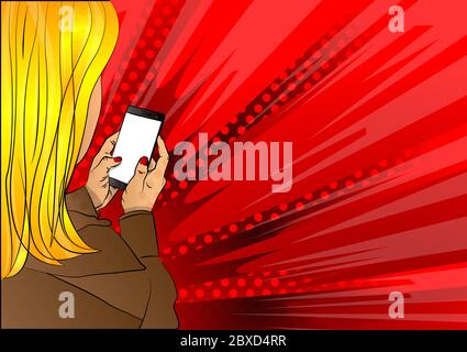 Close up of businesswoman holding her smartphone. Hand holding smart ...