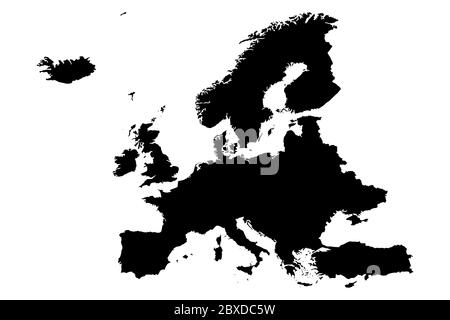 Europe map with gray tone on white background,illustration,textured ...