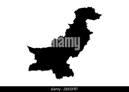 Pakistan map with gray tone on png or transparent background ...