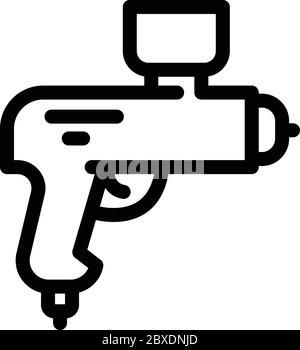 Air nailer nail gun tool drawing in gold color style Stock Vector Image ...