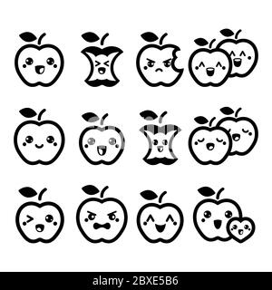 apple happy fruit kawaii icon image Stock Vector Image & Art - Alamy