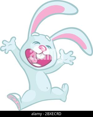 Cute excited rabbit cartoon. Vector illustration Stock Vector Image ...