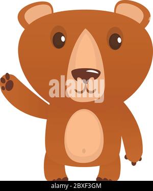 Vector illustration of cute cartoon bear character in sleeping hat and ...