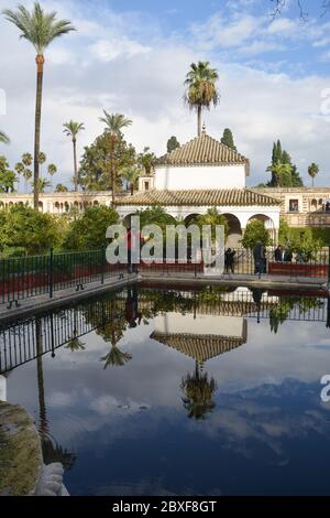 The Alcazar of Seville. Palace complex in Seville, Spanish Andalusia ...