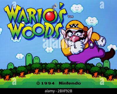 Wario's Woods - SNES Super Nintendo - Editorial use only Stock Photo ...