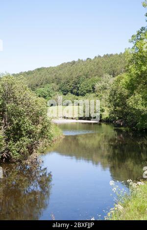 The Afon Lledr near the village of Dolwyddelan in the Lledr Valley ...