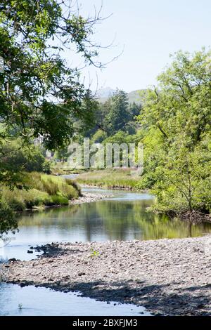 The Afon Lledr near the village of Dolwyddelan in the Lledr Valley ...