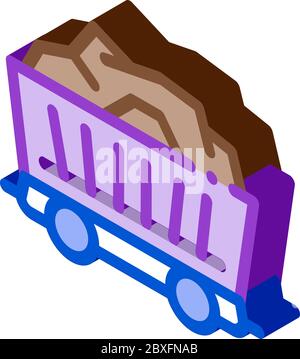 coal cart isometric icon vector. coal cart sign. isolated symbol ...